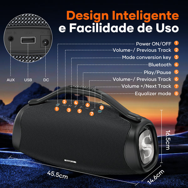 Sabala Dr-909 Caixa De Som Bluetooth,39000mah 200w IPX6 – SABALA